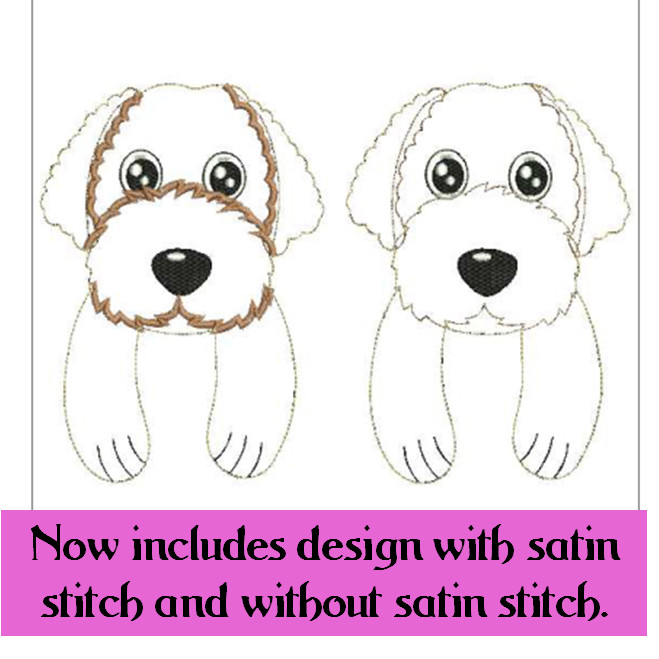 Labradoodle In A Blanket Embroidery Machine Design