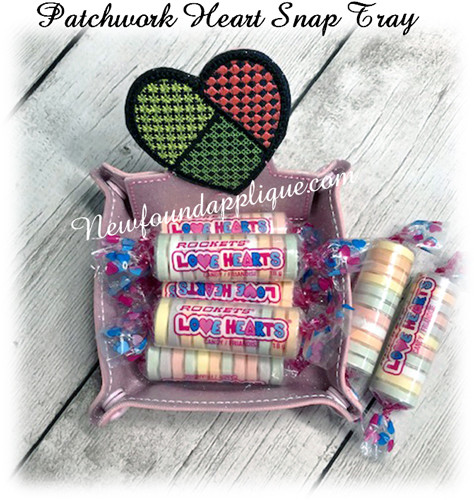 In The Hoop Sweet Heart Snap Tray Embroidery Machine Design