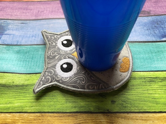 Owl Coaster Embroidery Design | In The Hoop