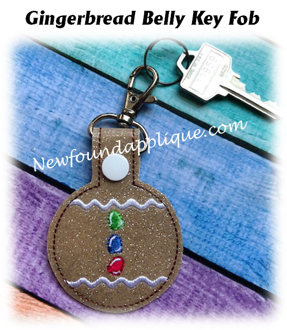 In The Hoop Christmas Belly Key Fob Embroidery Machine Design Set ...