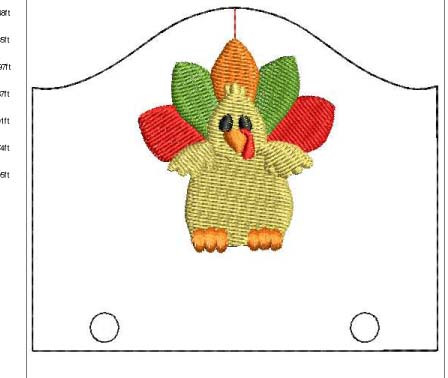 In The Hoop Turkey Sticky Note Holder Embroidery Machine Design ...