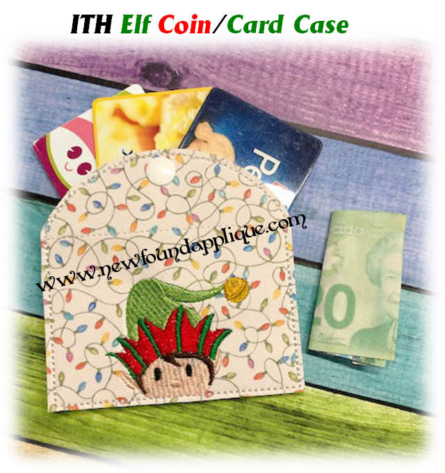 Elf Coin Card Case Embroidery Design In The Hoop
