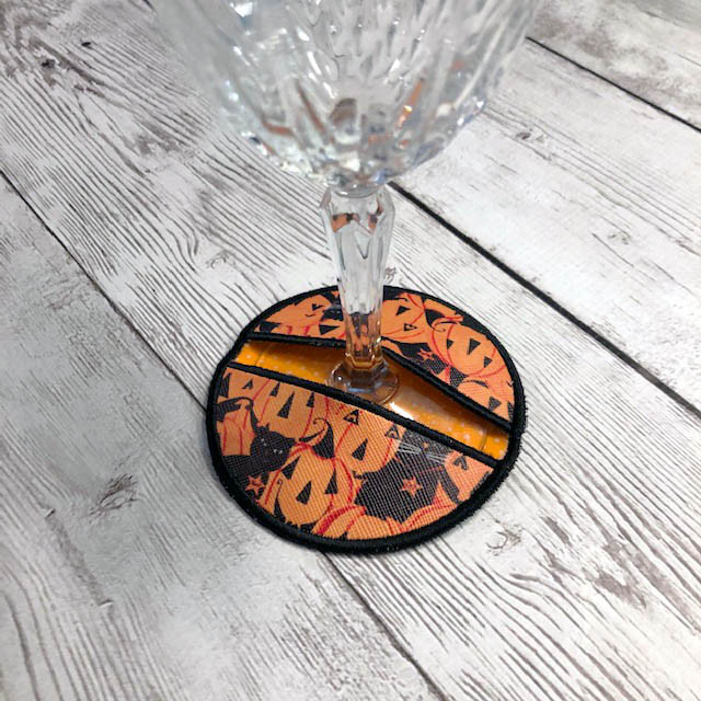 Wine Glass Stem Coaster Embroidery Machine Design