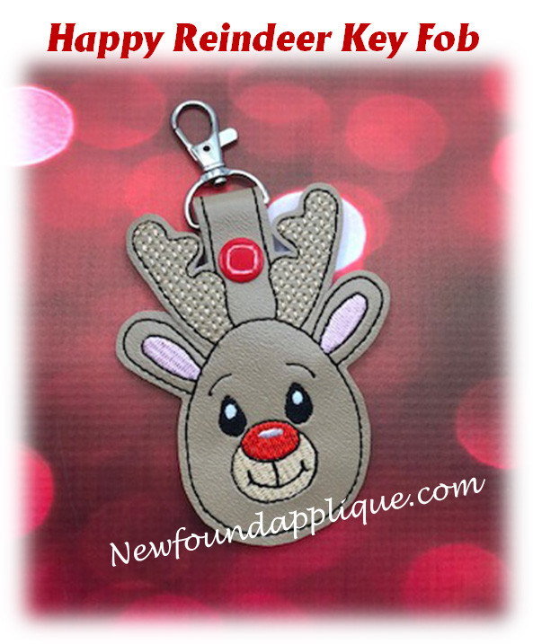 In the Hoop Happy Snowman Key Fob Embroidery Machine Design - Newfound ...