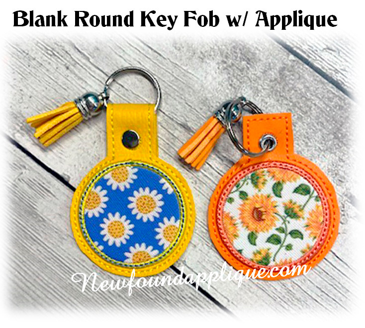 Blank Round Key Fob with Applique | Embroidery Design