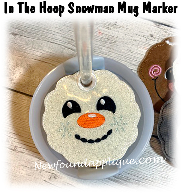 In The Hoop Snowman Mug Marker Embroidery Machine Design