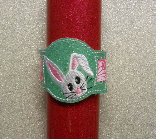 Ribbon Slider Bracelet Bunny Embroidery Design