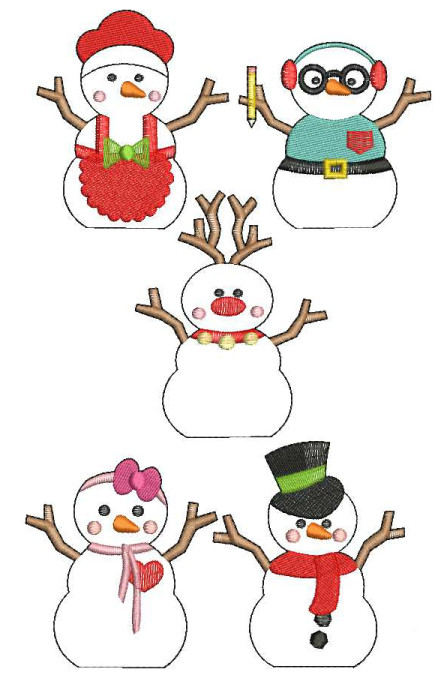 In The Hoop Snowman Finger Puppet Embroidery Machine Design