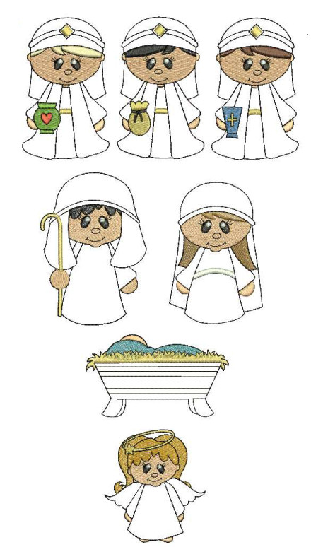 In The Hoop Felt Nativity Board Embroidery Machine Design Set ...