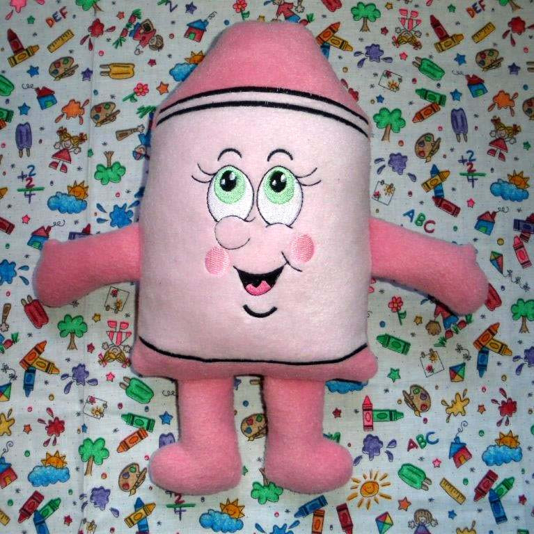 In the Hoop Stuffed Crayon Buddy Girl Embroidery Machine Design ...
