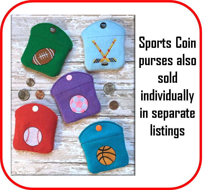 In The hoop Sports Coin Purse Embroidery Machine Design Set - Newfound ...
