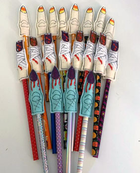 In The Hoop Halloween Finger Pencil Toppers | Embroidery