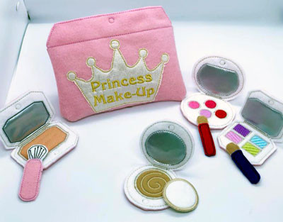 In The Hoop Princess Play Make Up Embroidery Design Set