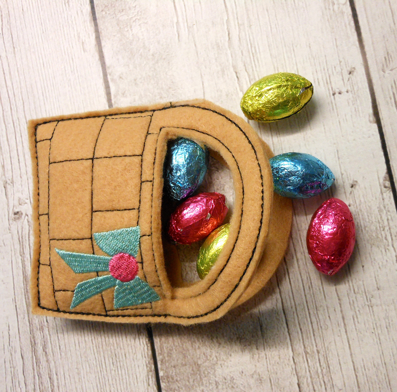 In the Hoop Easter Basket Candy Pocket and Candy Tote Embroidery ...