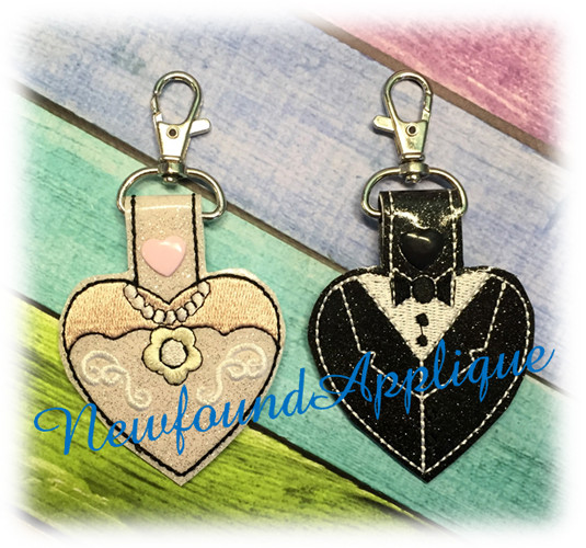 Bride and Groom Silhouette Coasters Embroidery Design