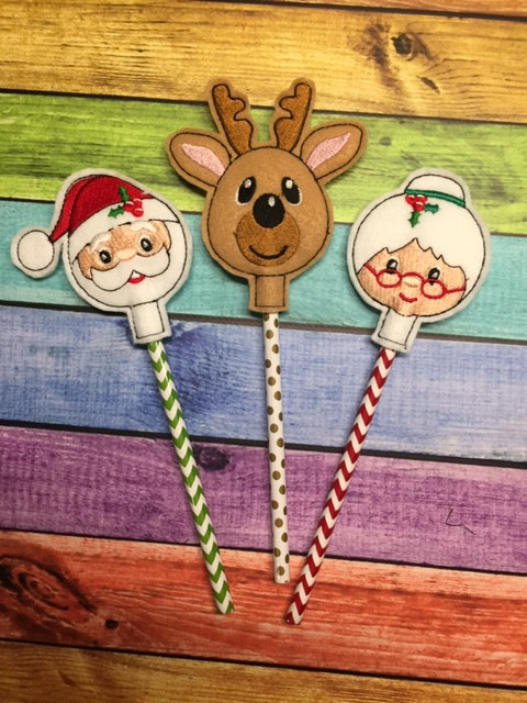 Christmas Pencil Topper set Embroidery Machine Design set
