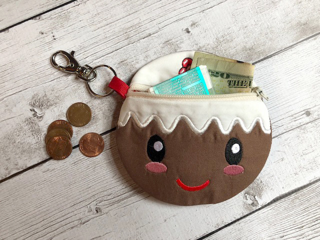 Christmas Pudding Zipped Case and Key Fob Set