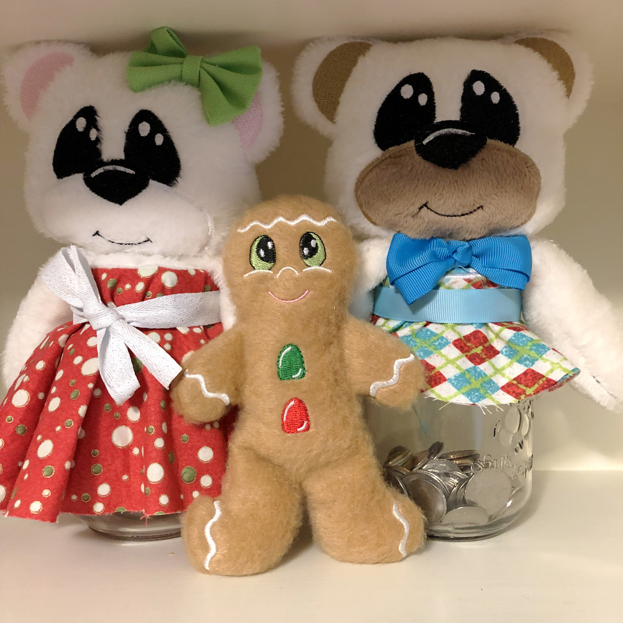 Gingerbread Boy Beanbag Stuffie Toy embroidery Design