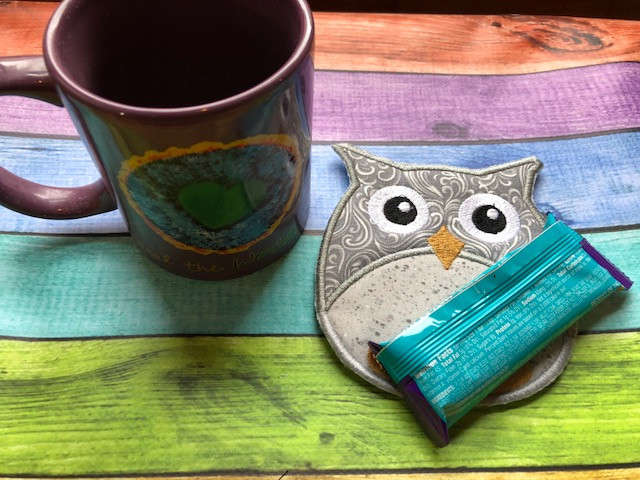 Owl Coaster Embroidery Design | In The Hoop