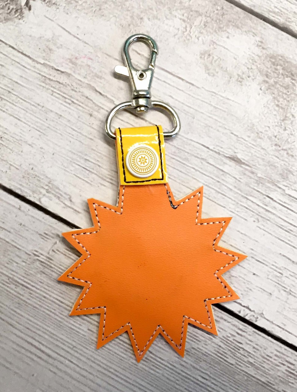 NFA Smiling Sun Key Fob Embroidery machine Design - Newfound Applique