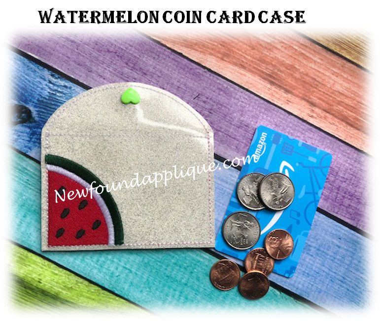 Watermelon Coin Card Case Embroidery Machine Design