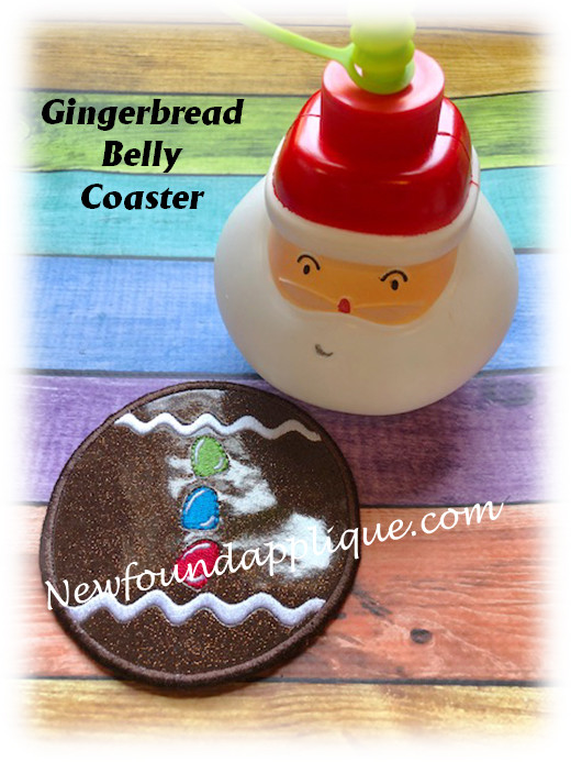 In The Hoop Flat Gingerbread Coaster Embroidery Machine Design ...
