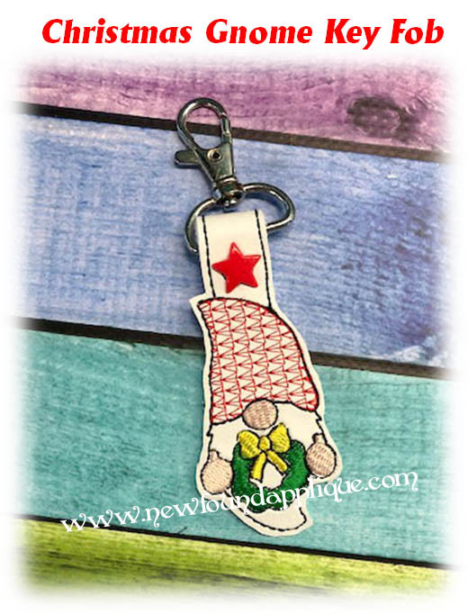 Christmas Truck Key Fob Embroidery Design - In The Hoop