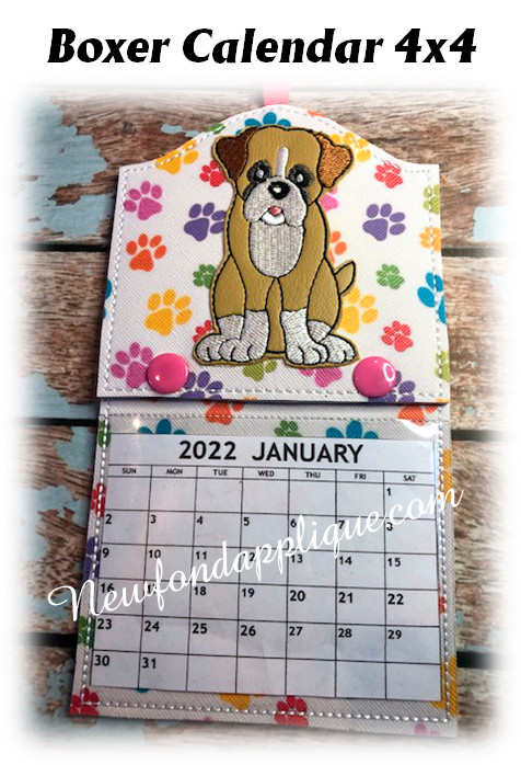 In The Hoop Perpetual Calendar Embroidery Design Set for 8x8