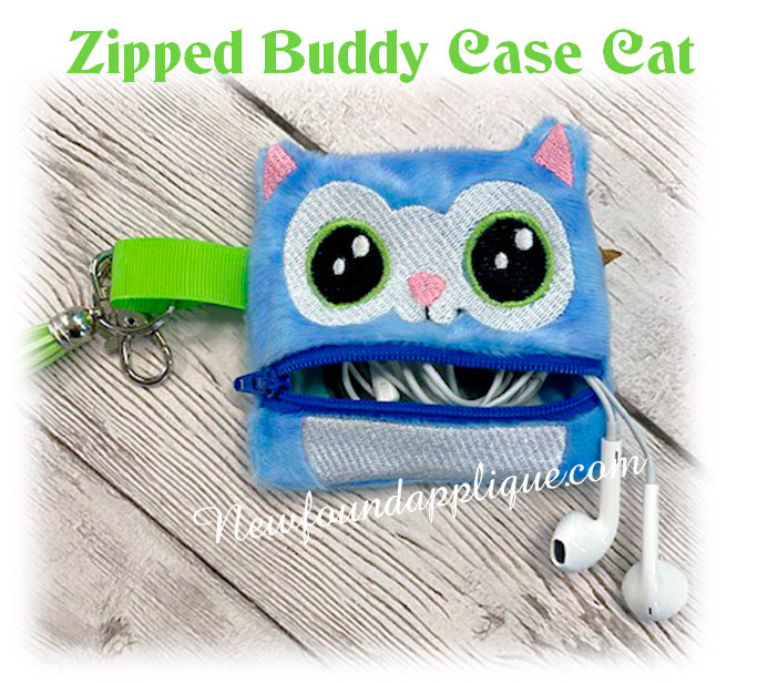 In The Hoop Line Zipped Cat Case Embroidery Machin Design