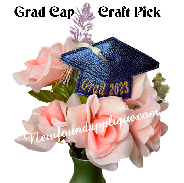 ITH Grad Cap Craft Pick Embroidery Machine Design - Newfound Applique