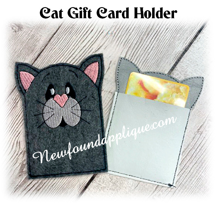 ITH Cat Rev Gift Card Embroidery Machine Design - Newfound Applique