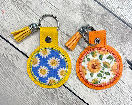 Blank Round Key Fob with Applique | Embroidery Design
