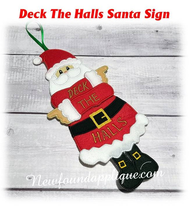 In The Hoop Santa Triangle Ornament Embroidery Machine Design ...