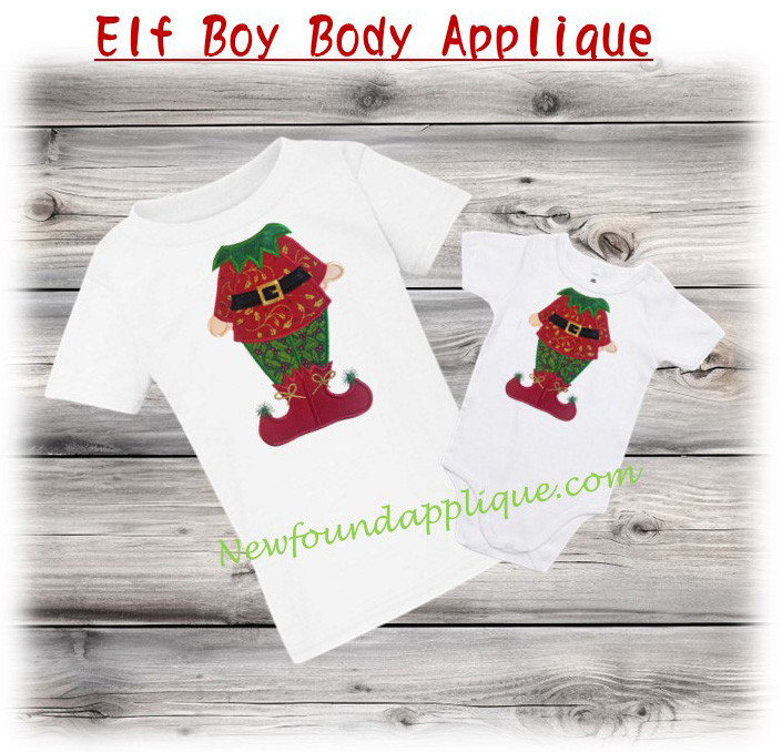 Elf Boy Body Applique Machine Embroidery Design