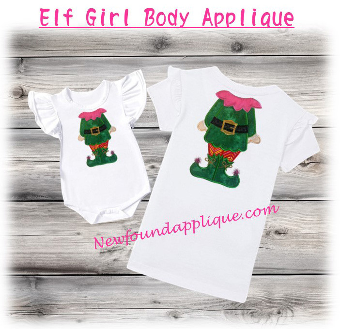 Elf Girl Body Applique Machine Embroidery Design