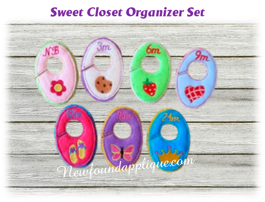 Sweet Closet Organizer Embroidery Machine Design SEt