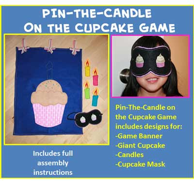 Pin the Candle on the Cup Cake Party Game Ith