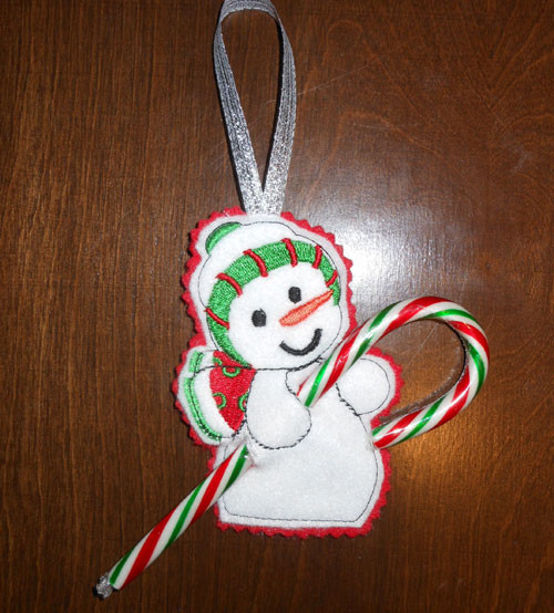 Snowman Candy Cane Holder Ornament Design Set
