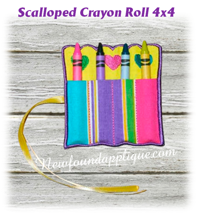 Square Crayon Roll Embroidery Machine Design |Fun & Creative