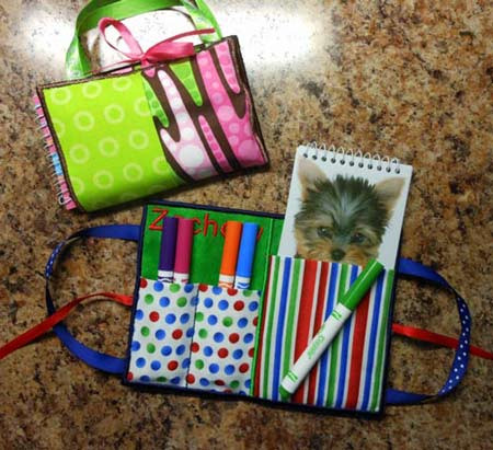 Crayon Tote with Satin Edge In the Hoop Design