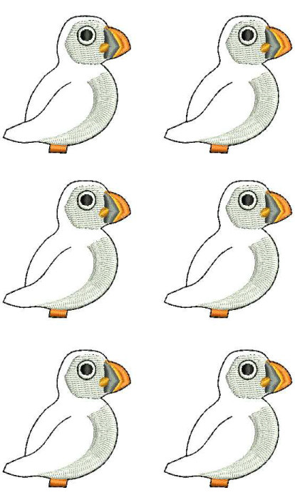 In The Hoop Puffin Feltie Embroidery Machine Design Set
