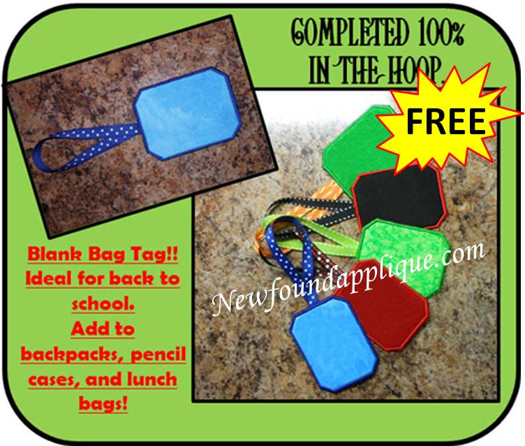 Blank Bag Tag Design |Customizable Embroidery Machine Design