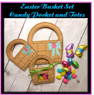 Easter Bunny Candy Pocket Embroidery Machine Design