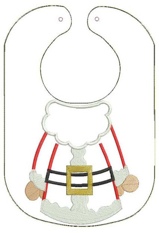 In the Hoop Santa Body Baby Bib Embroidery Machine Design