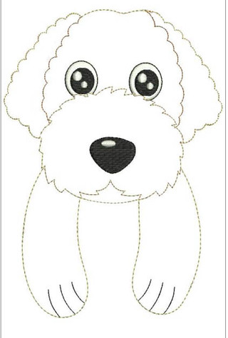 Labradoodle In A Blanket Embroidery/Sewign Machine Design