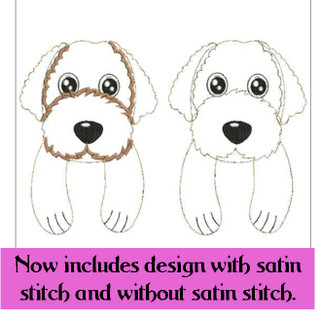 Labradoodle In A Blanket Embroidery Machine Design