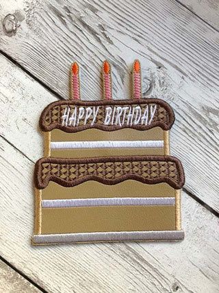 In The Hoop Birthday Cake Snap On Decoration Embroidery Machine Design ...