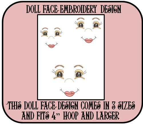 Doll Face Embroidery Machine Design Set - Newfound Applique