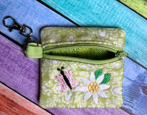 In The Hoop Spring Zipped Coin Purse Embroidery Machine Design ...