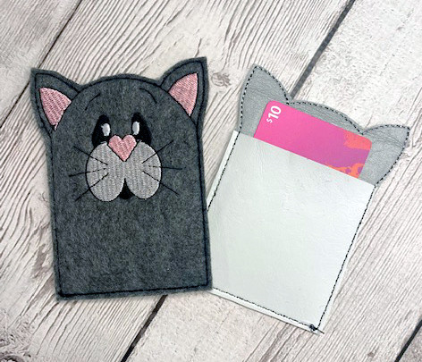 ITH Cat Rev Gift Card Embroidery Machine Design - Newfound Applique